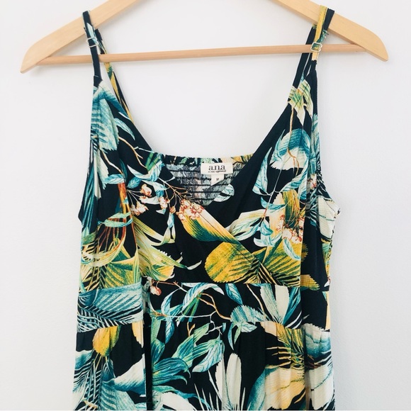 a.n.a | Dresses | Ana Tropical Print Tiered Ruffle Keyhole Cutout ...